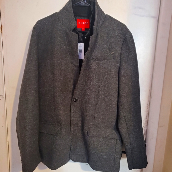 Guess | Suits & Blazers | Guess Wooly Inset Blazer Charcoal Grey Large ...